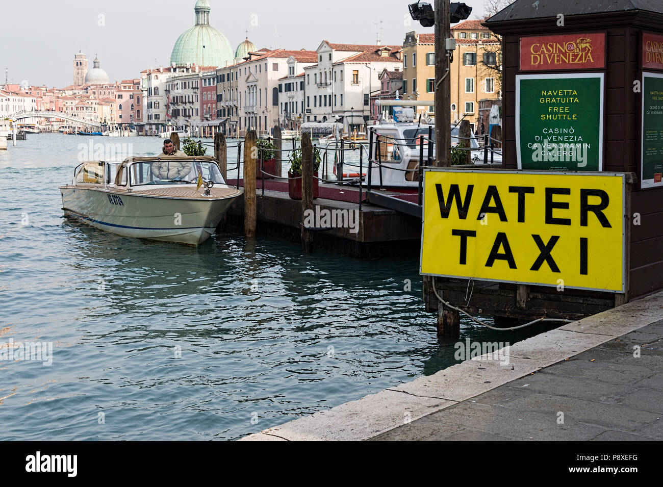 Venetian taxi boat sign hi-res stock photography and images - Alamy