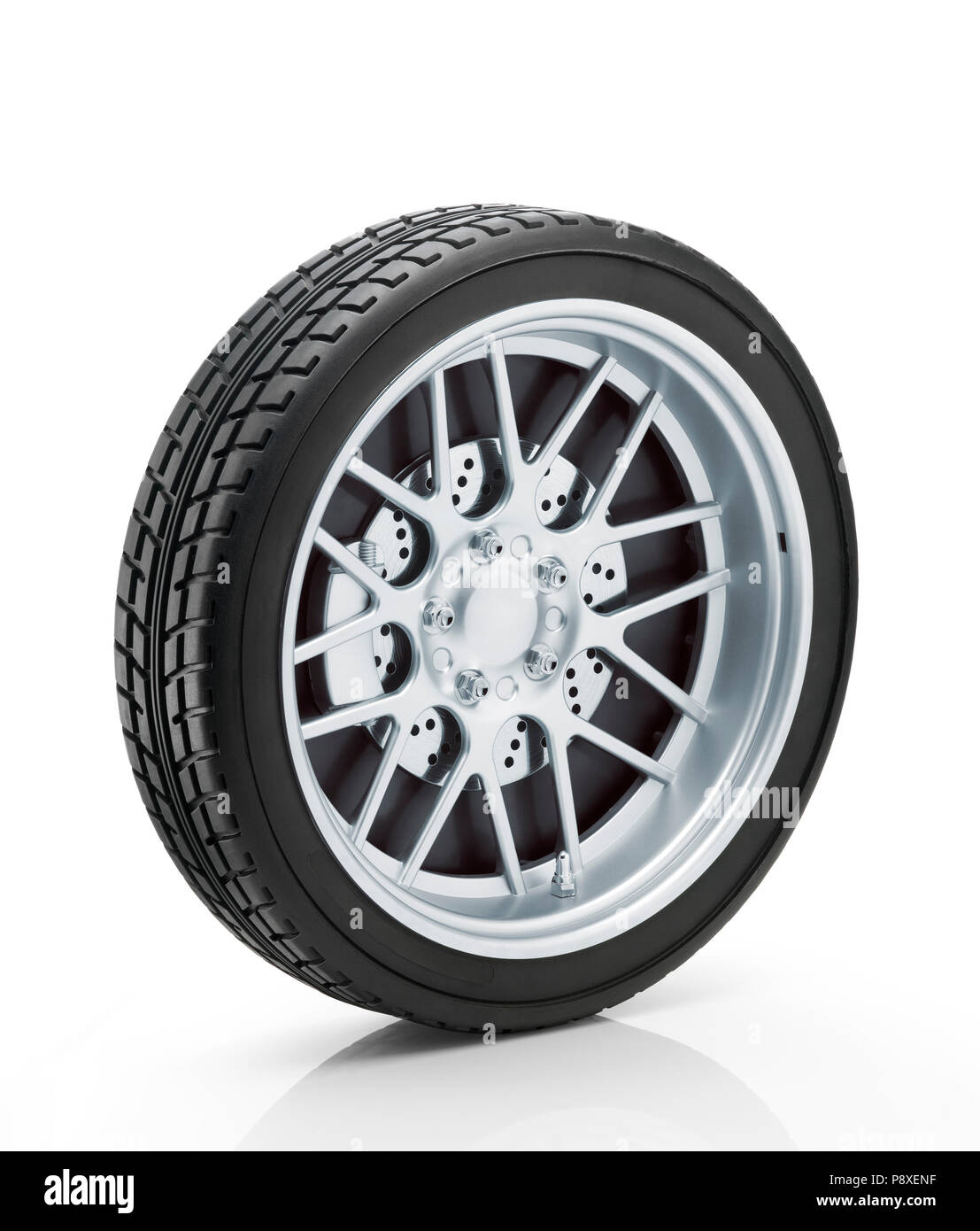 Car wheel isolated on white background. Clipping path Stock Photo - Alamy