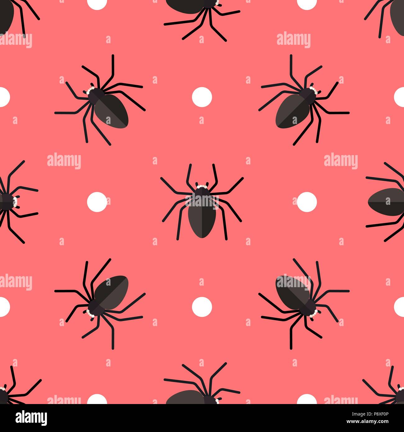 Vector seamless pattern with spiders and circles Stock Vector Image ...