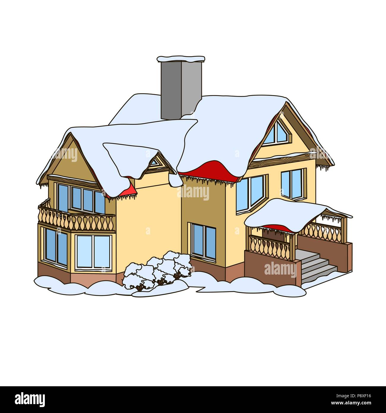 Cartoon winter house Stock Vector Image & Art - Alamy