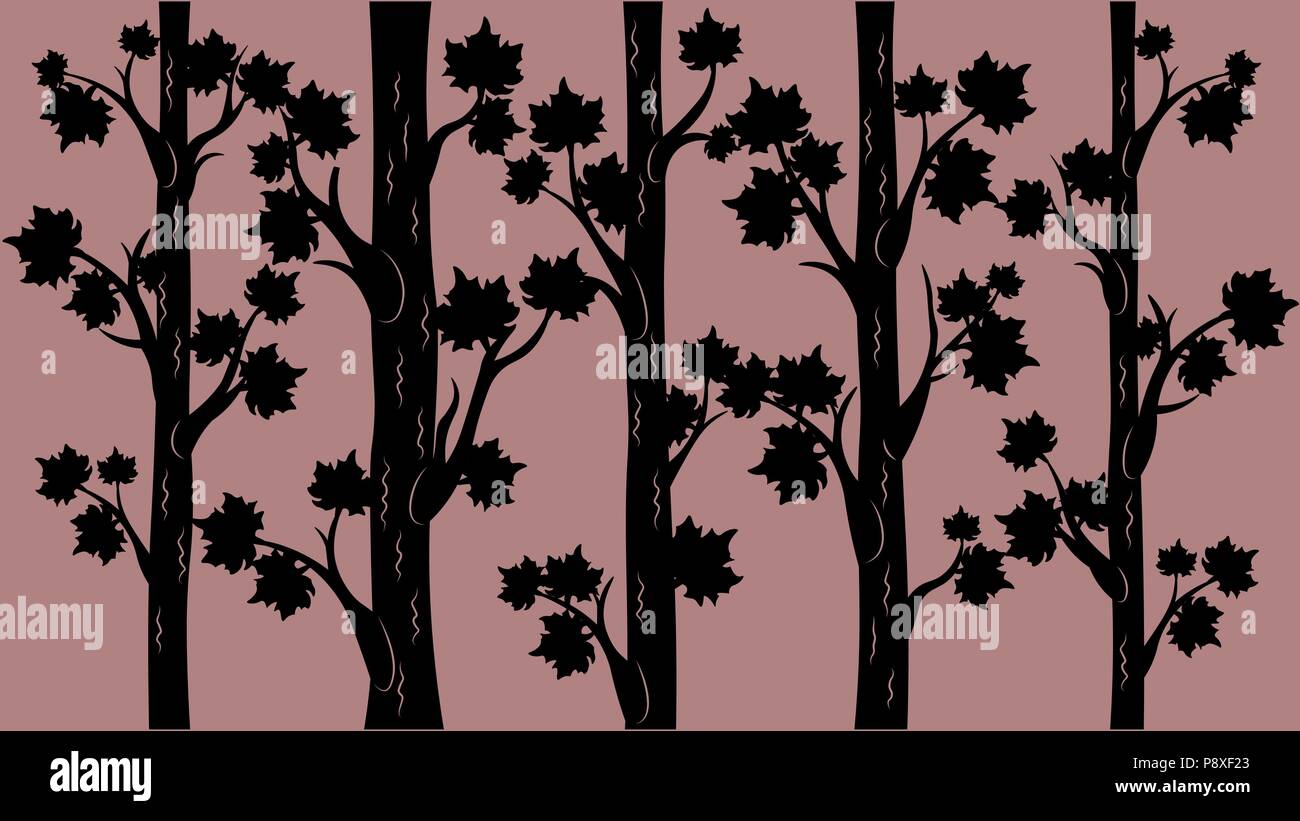 maple grove background. Vector maple trees with leaves. Pattern ...