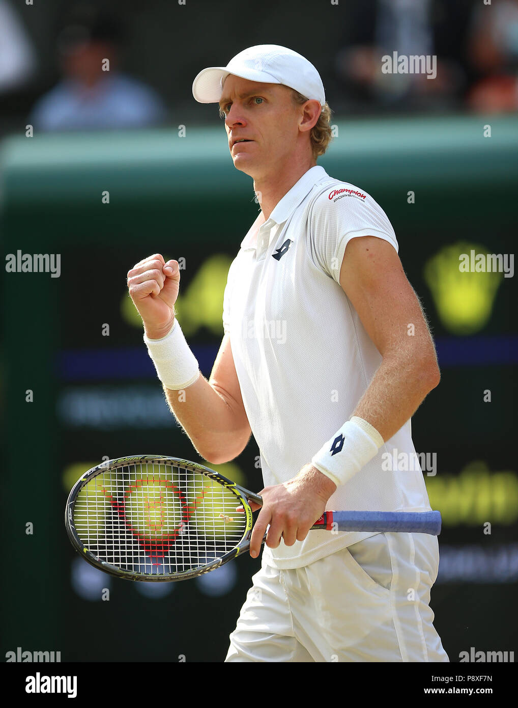 Kevin Anderson on day eleven of the Wimbledon Championships at the All ...