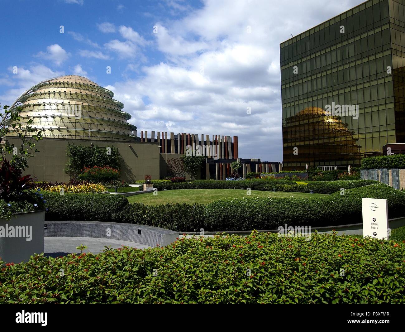 PARANAQUE, METRO MANILA, PHILIPPINES - JANUARY 17, 2017: Outdoor garden ...