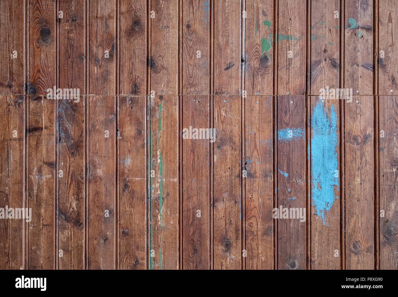 Detailed background texture of old and worn timber panels Stock Photo ...