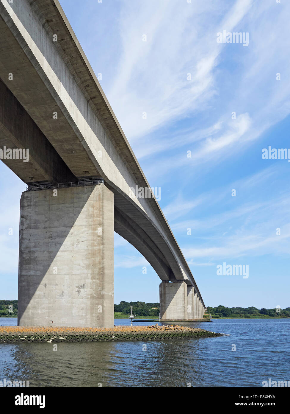 Orwell bridge carrying the A14 over the river Orwell near Ipswich ...