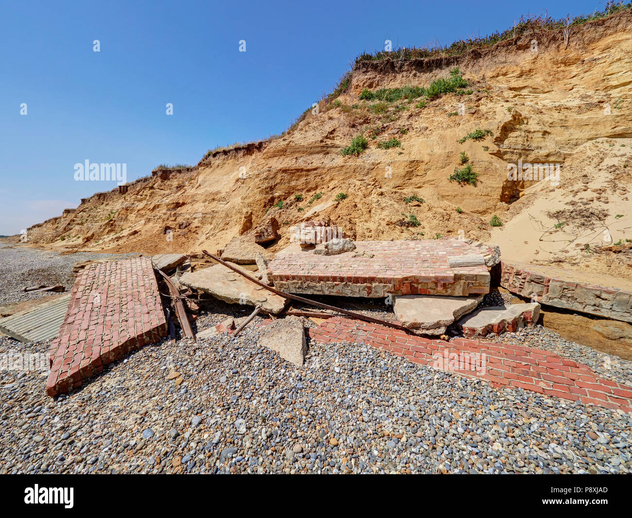 Covehithe beach and the coastal erosion caused by the North sea Suffolk ...