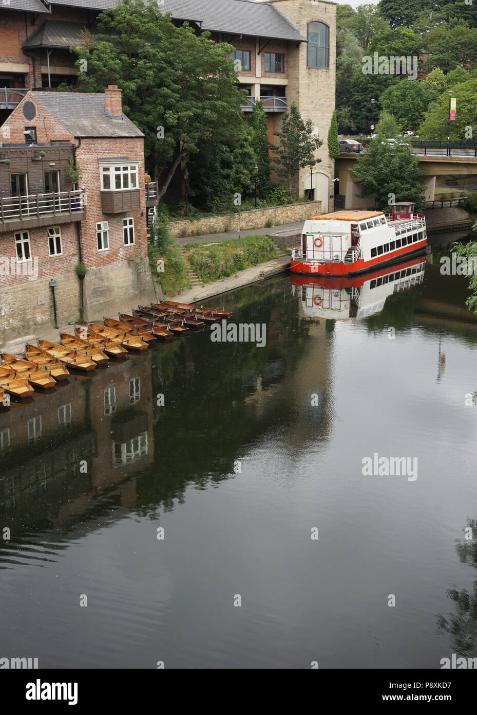 Durham City England Riverside Cruiser and Rowing Boats Stock Photo - Alamy
