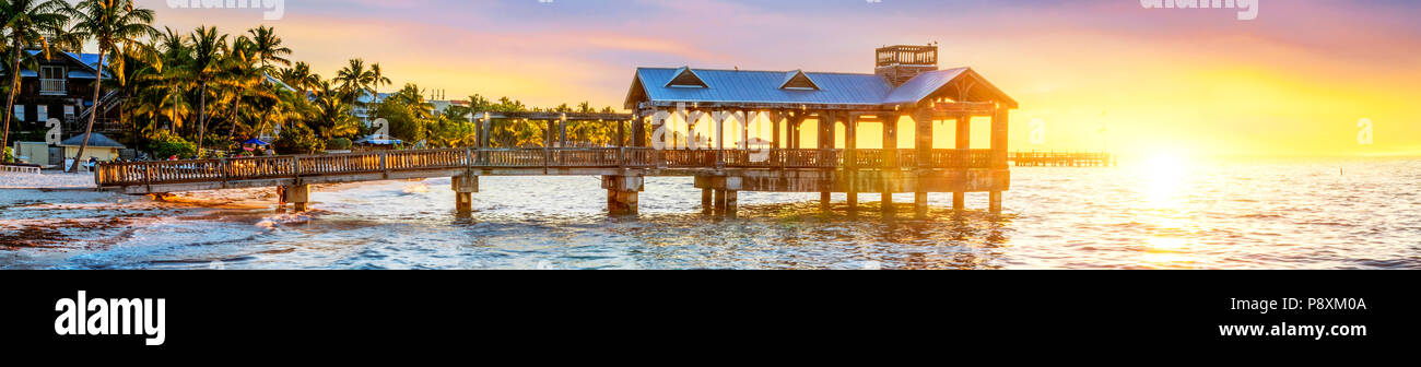Pier at the beach in Key West, Florida USA Stock Photo - Alamy