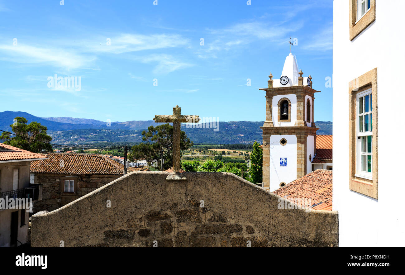 View of the old village of Caria, Portugal, and beyond. Visible in the ...