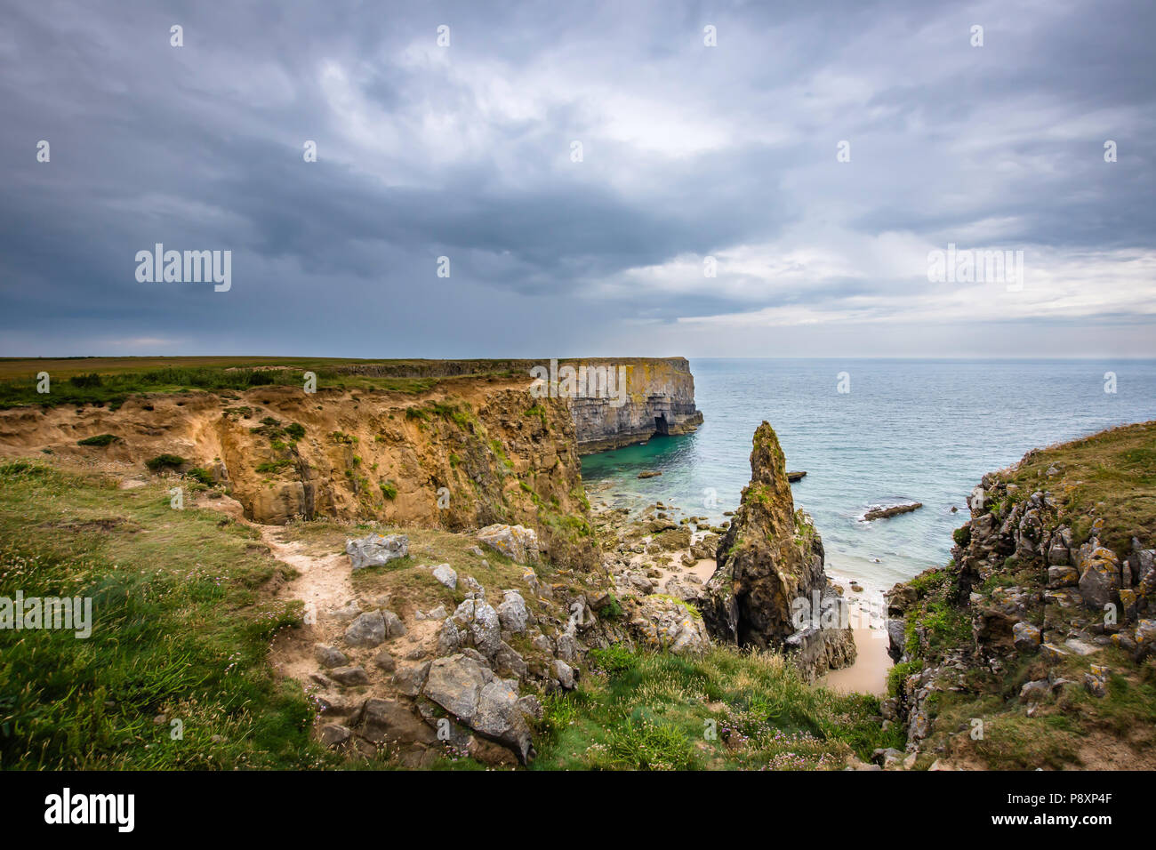 Beautiful scenery of dramatic Pembrokeshire coastline,South Wales, Uk ...