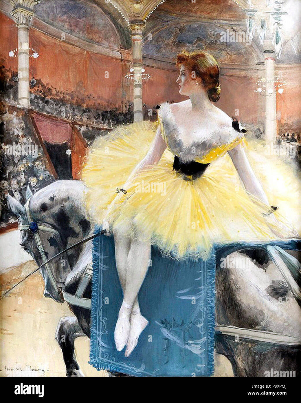 . 275 Equestrienne au Cirque Fernando, par Francois Flameng, c. 1890 ...