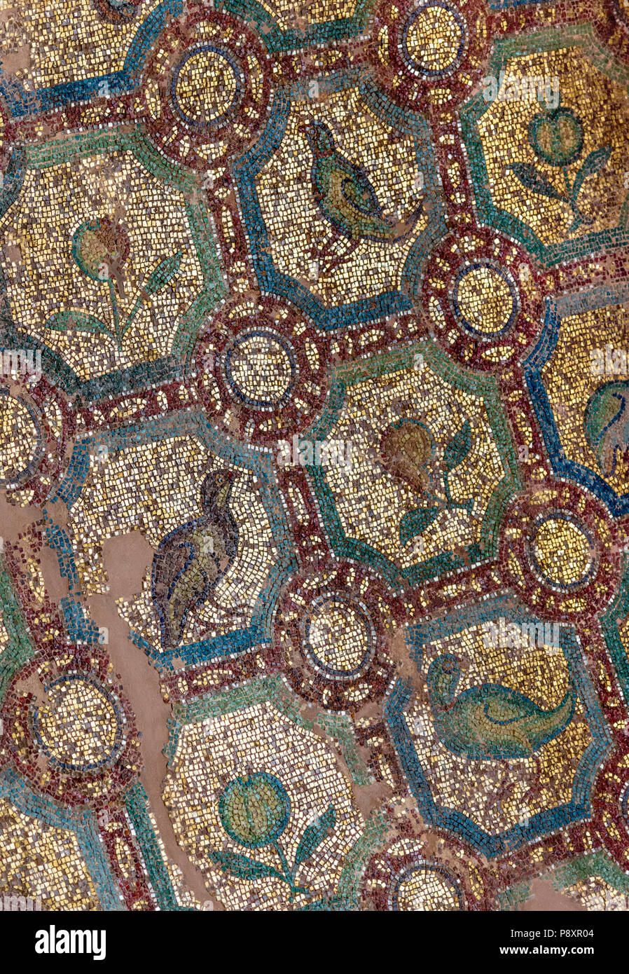 Detail of a 4th cen. Byzantine, mosaic panel, on the ceiling of the ...