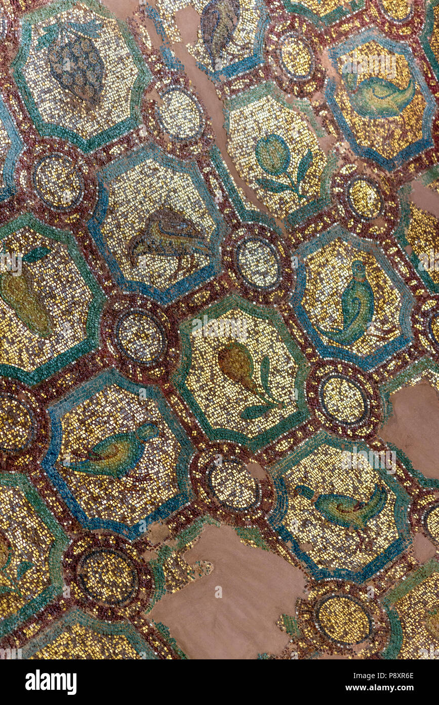 Detail of a 4th cen. Byzantine, mosaic panel, on the ceiling of the ...