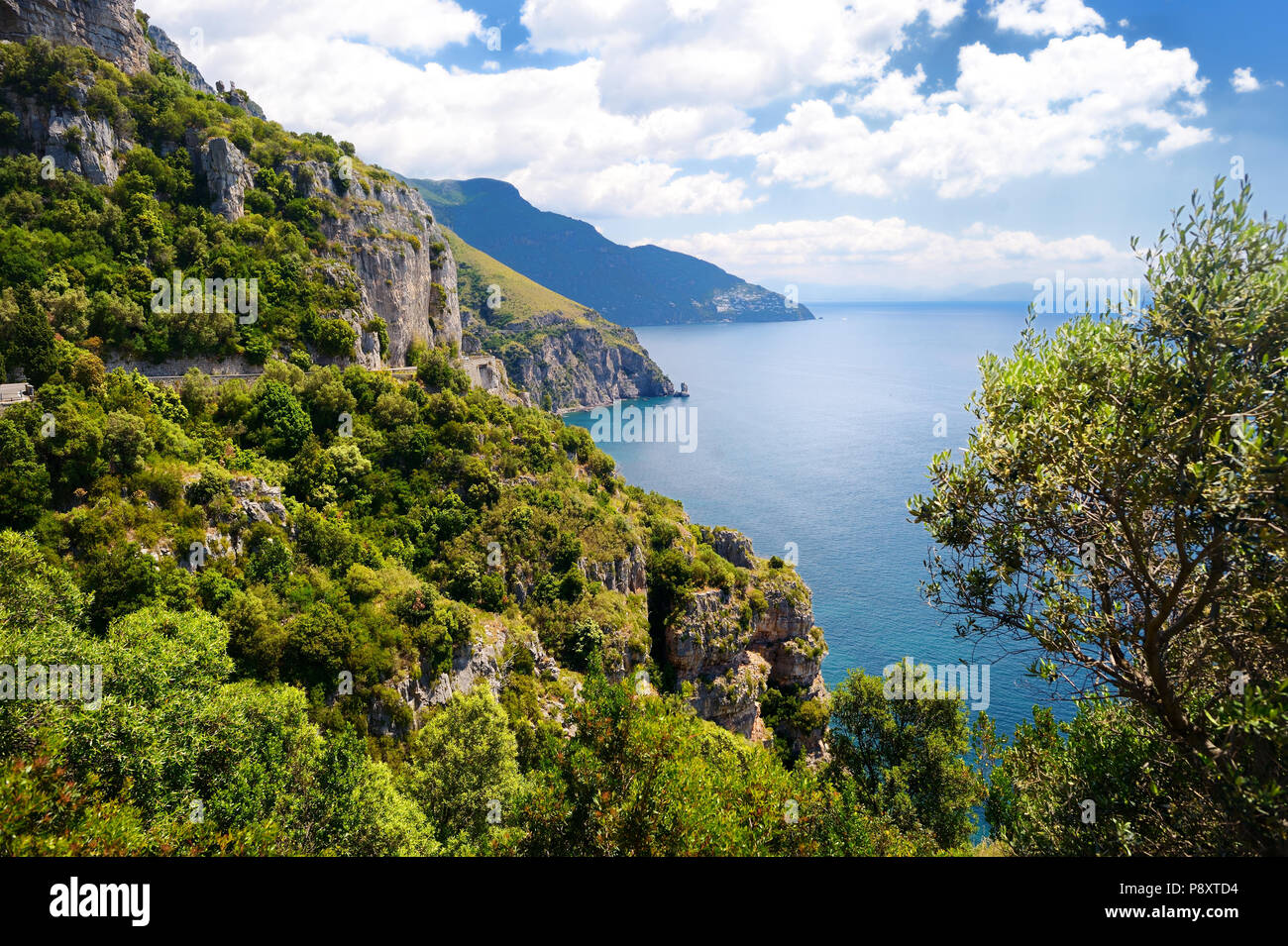 Panoramic view of spectacular Amalfi coast in Italy Stock Photo - Alamy