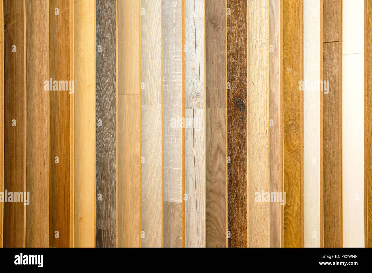 Laminate floor color wood board selection Stock Photo - Alamy