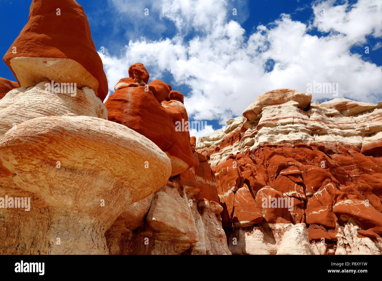 Amazing colors and shapes of sandstone formations of Blue Canyon in ...