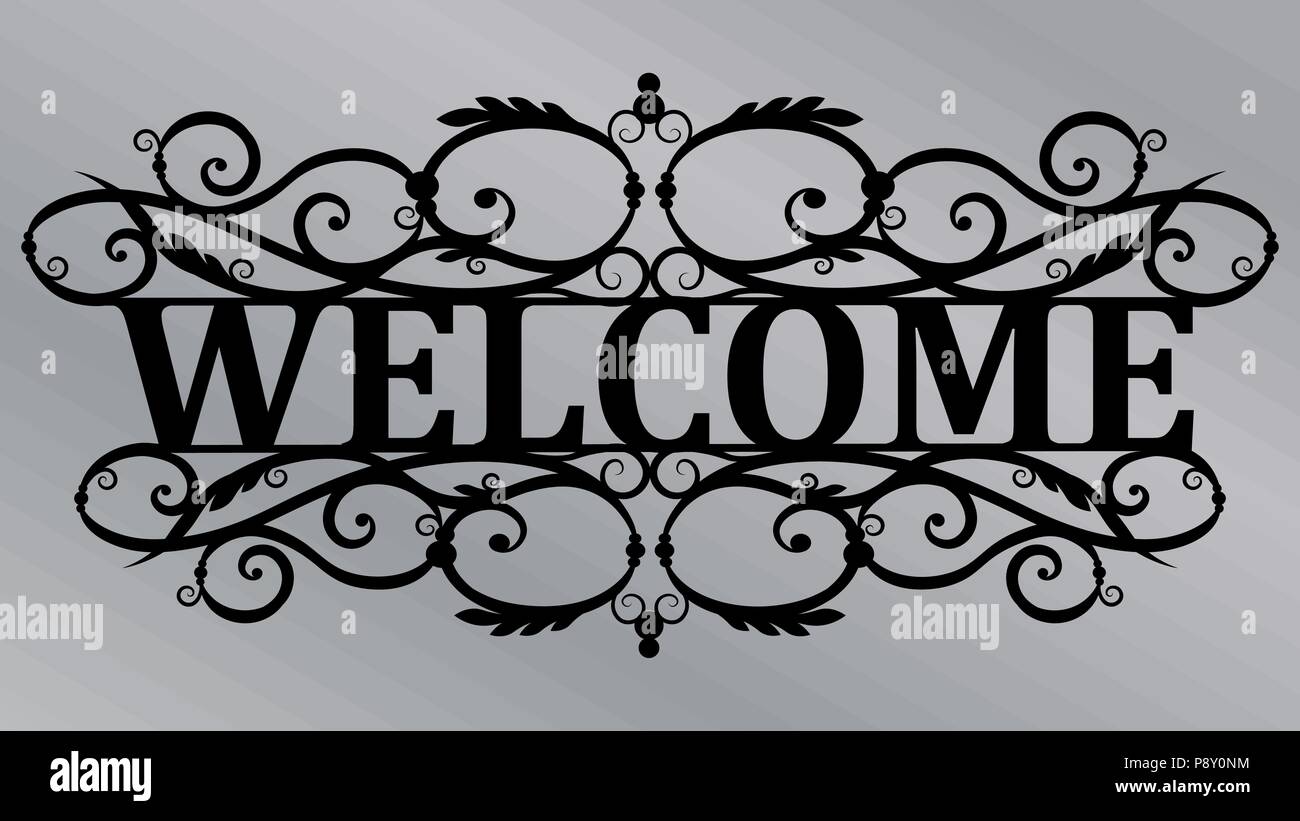 Welcome lace plate. Template laser cutting machine for wood, metal and ...