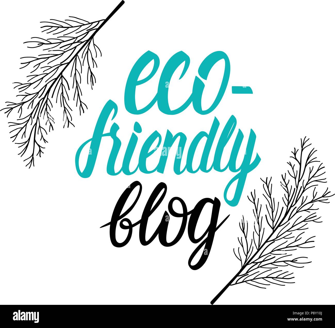 Vector Eco friendly blog inscription lettering sign Stock Vector Image ...