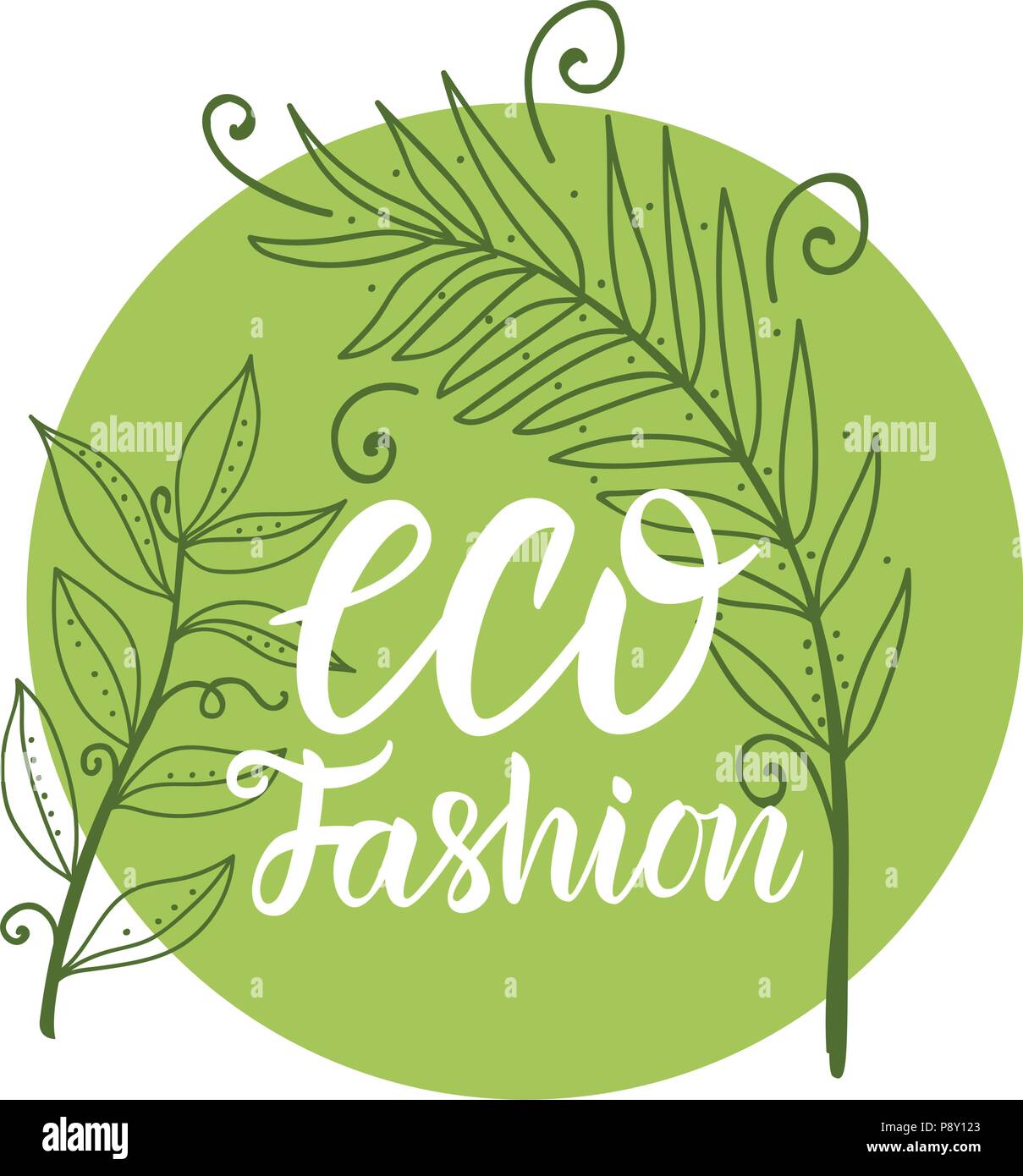 Vector Eco Fashion inscription lettering calligraphy isolated on white ...