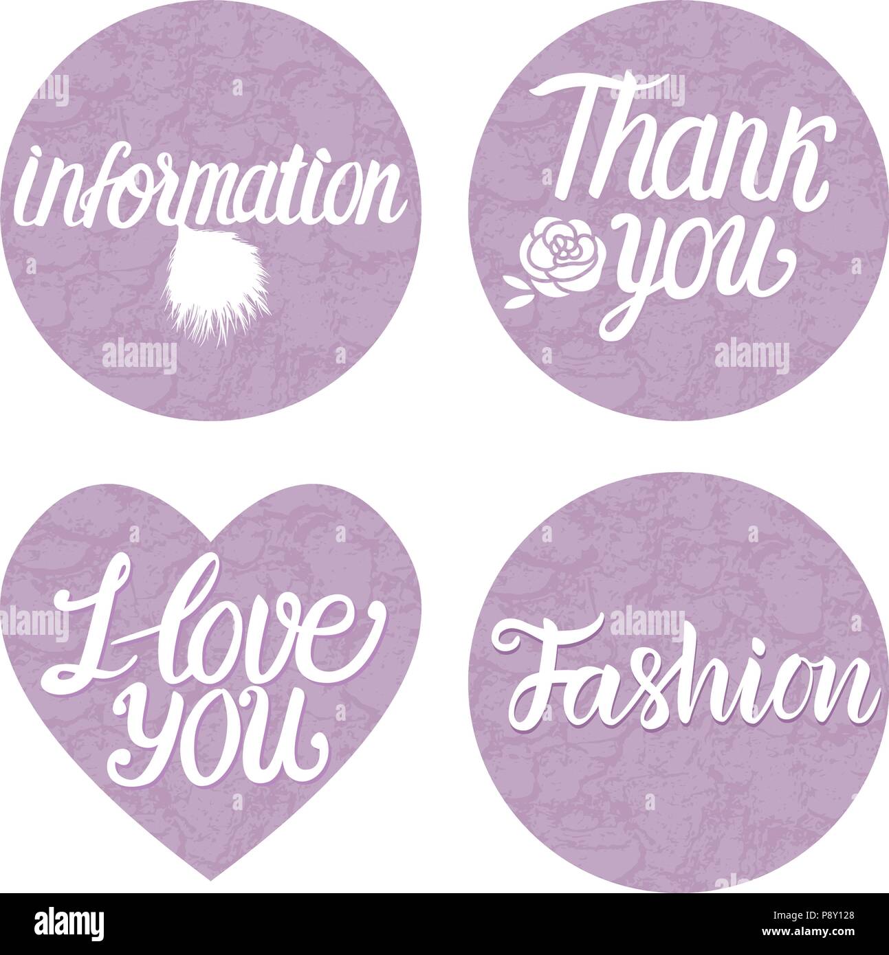 Set Vector white inscription lettering calligraphy on trend color ...