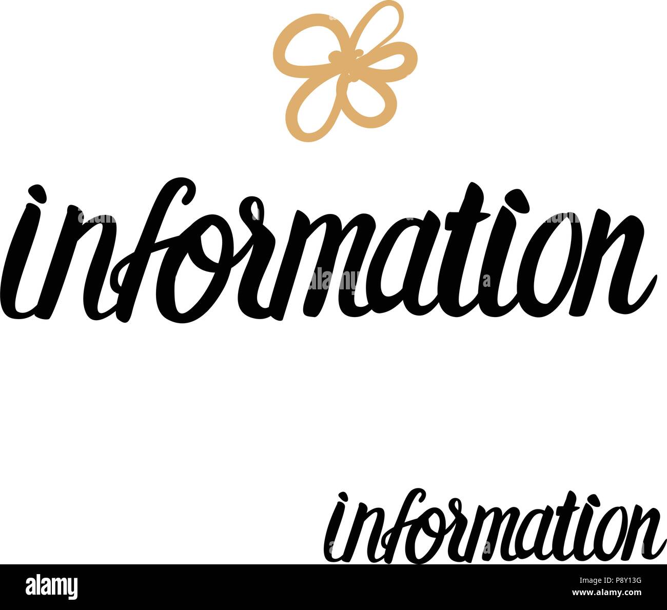 Information lettering. Vector inscription calligraphy black isolated on ...