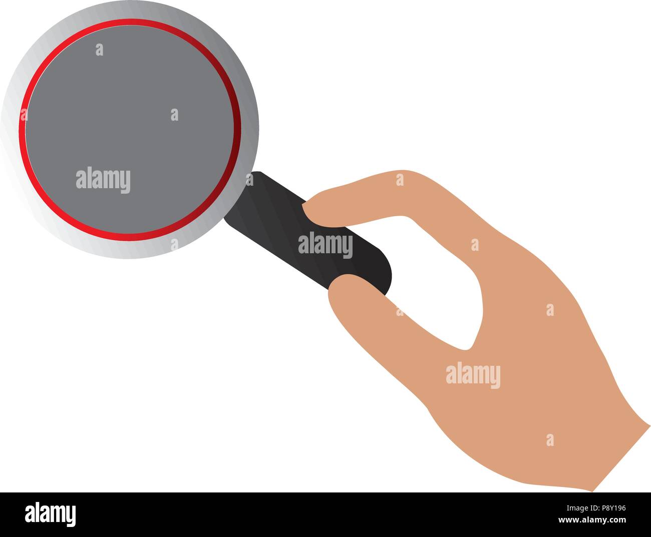 hand human with magnifying glass isolated icon vector illustration ...