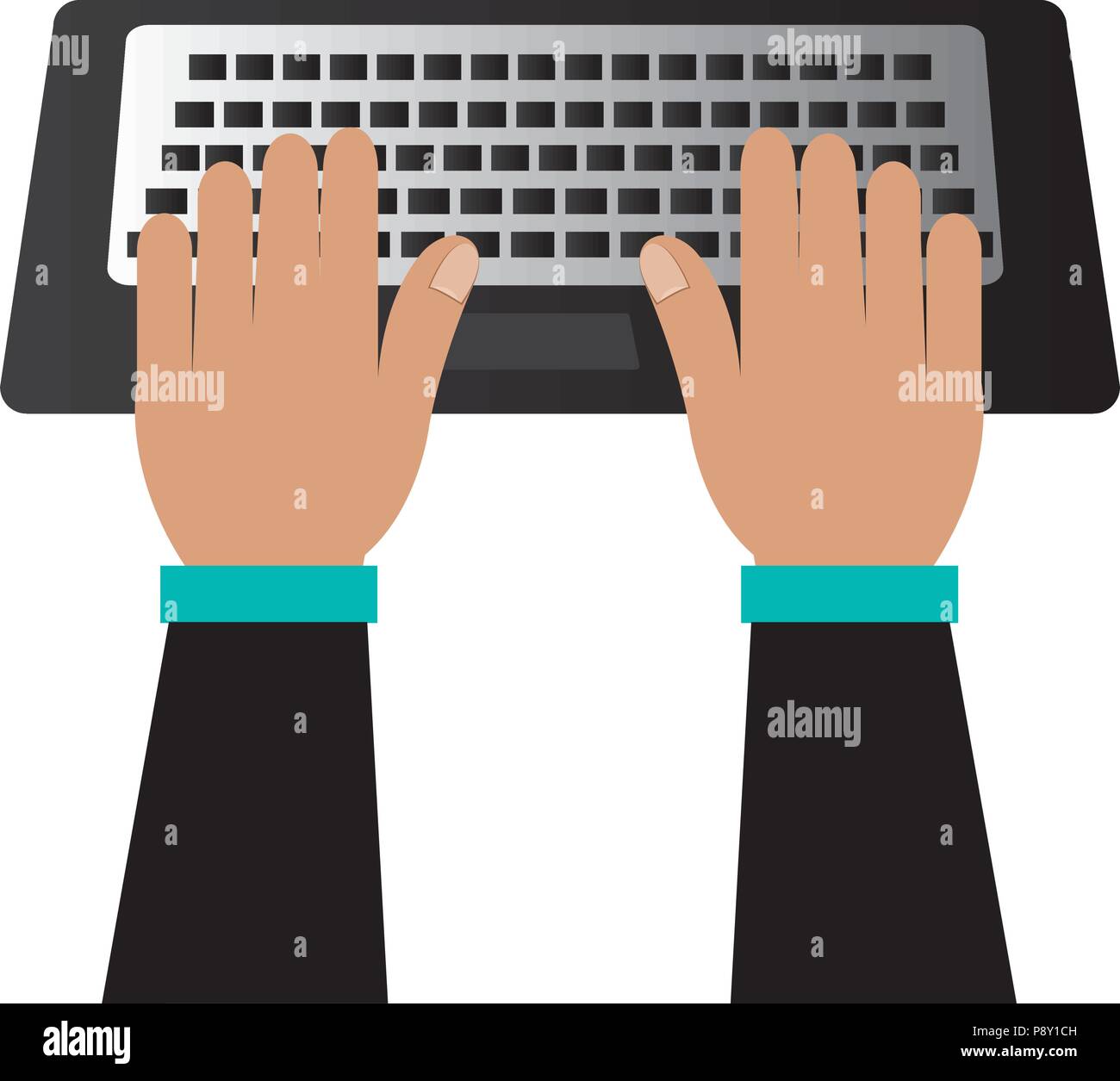 hands typing in keyboard vector illustration design Stock Vector Image ...