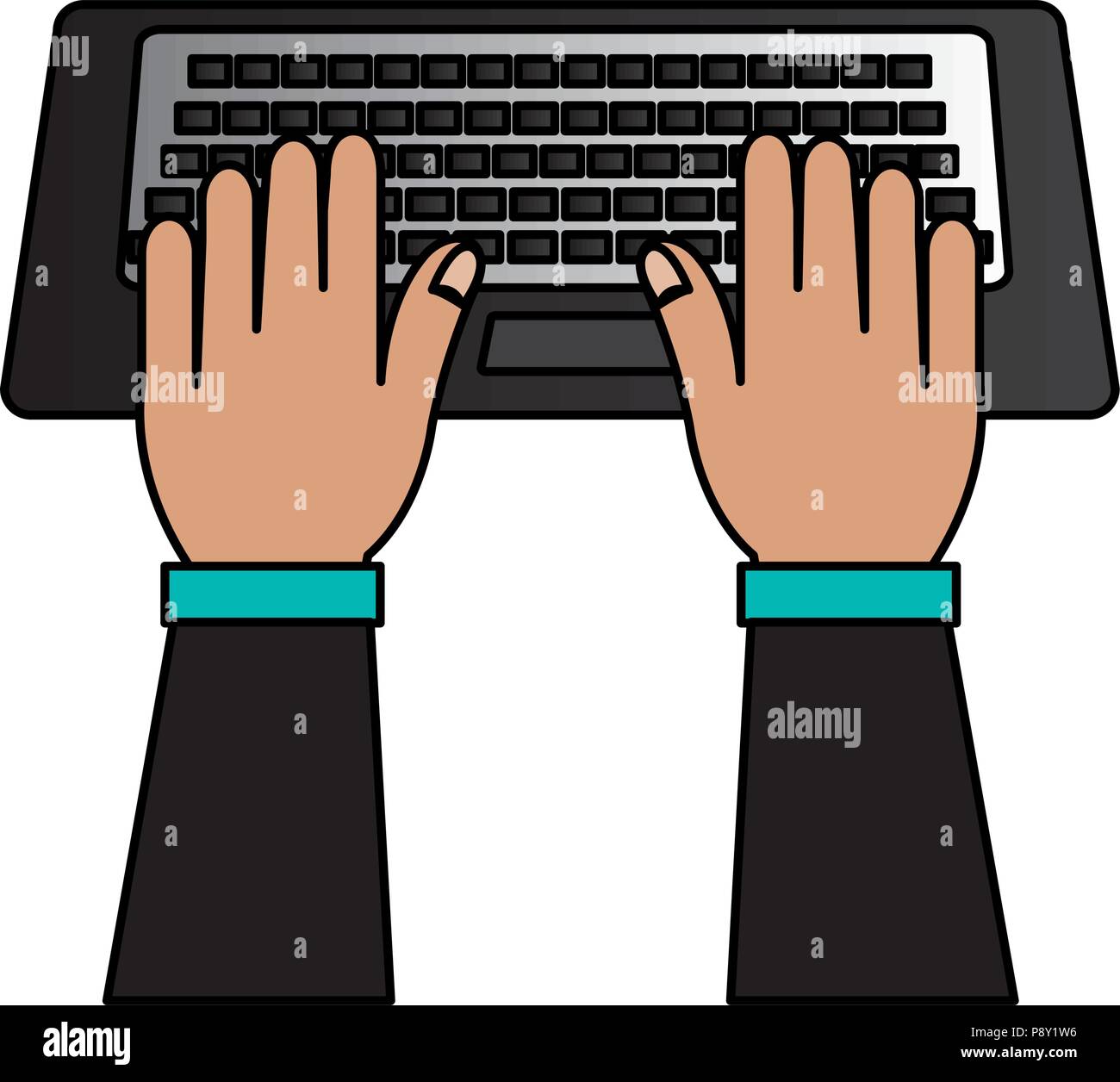 hands typing in keyboard vector illustration design Stock Vector Image ...