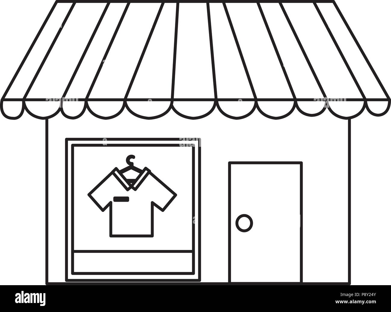 store building facade with shirts vector illustration design Stock ...