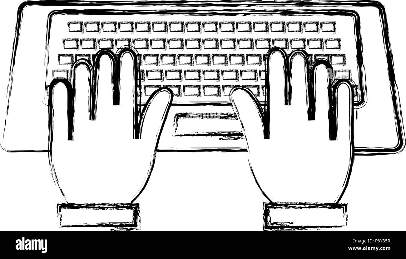 hands typing in keyboard vector illustration design Stock Vector Image ...