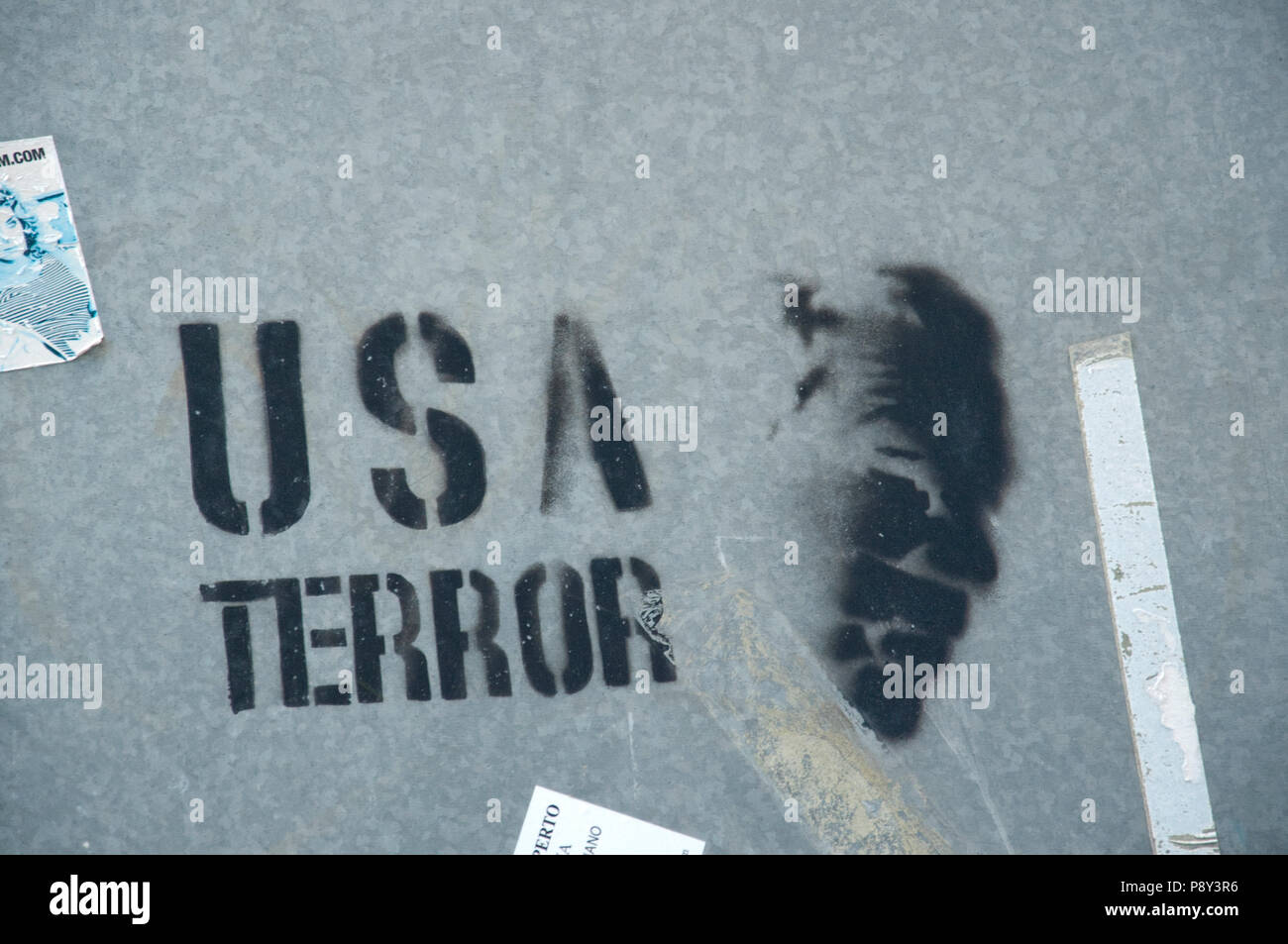 Stencil Artwork featuring USA Terror Stock Photo - Alamy