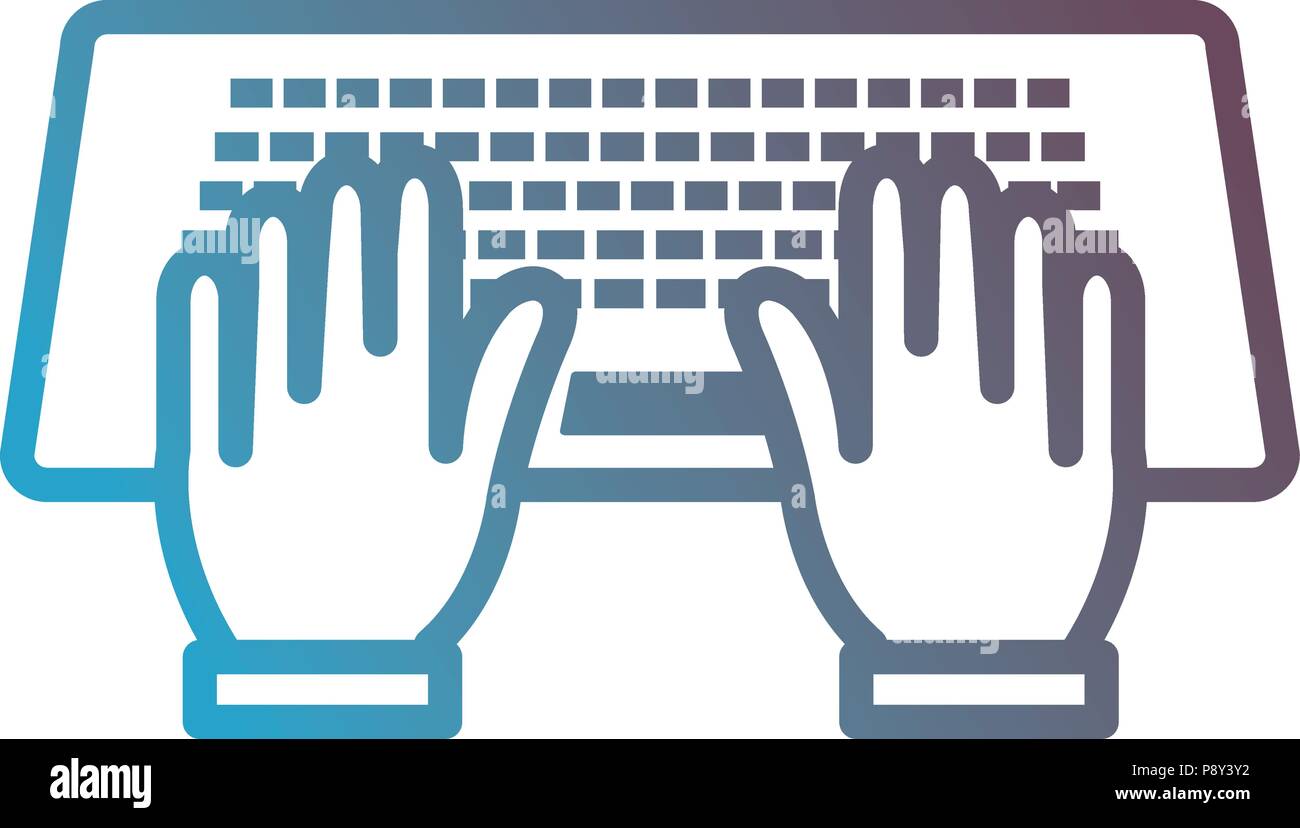 hands typing in keyboard vector illustration design Stock Vector Image ...