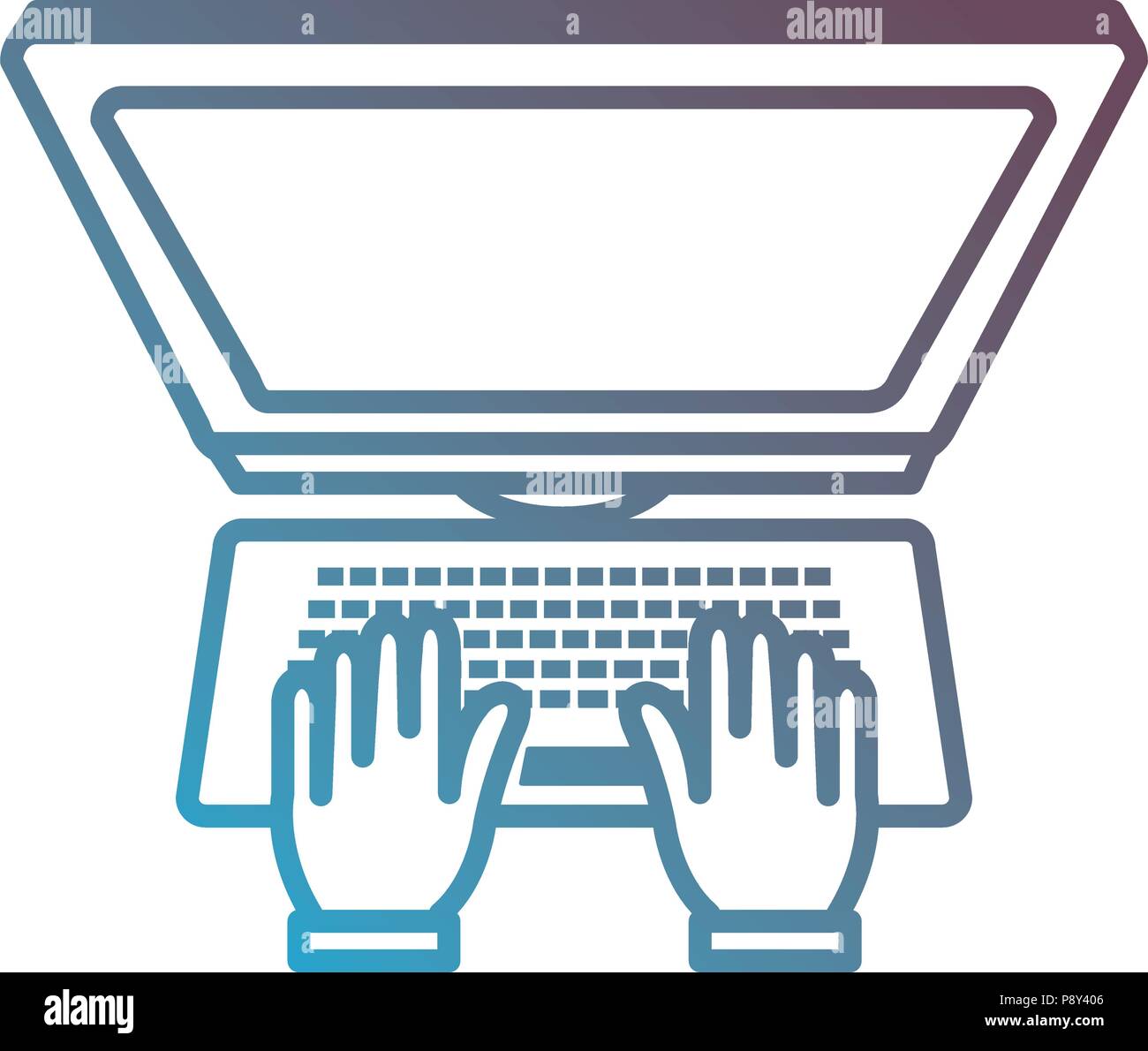 hands typing in keyboard desktop vector illustration design Stock ...