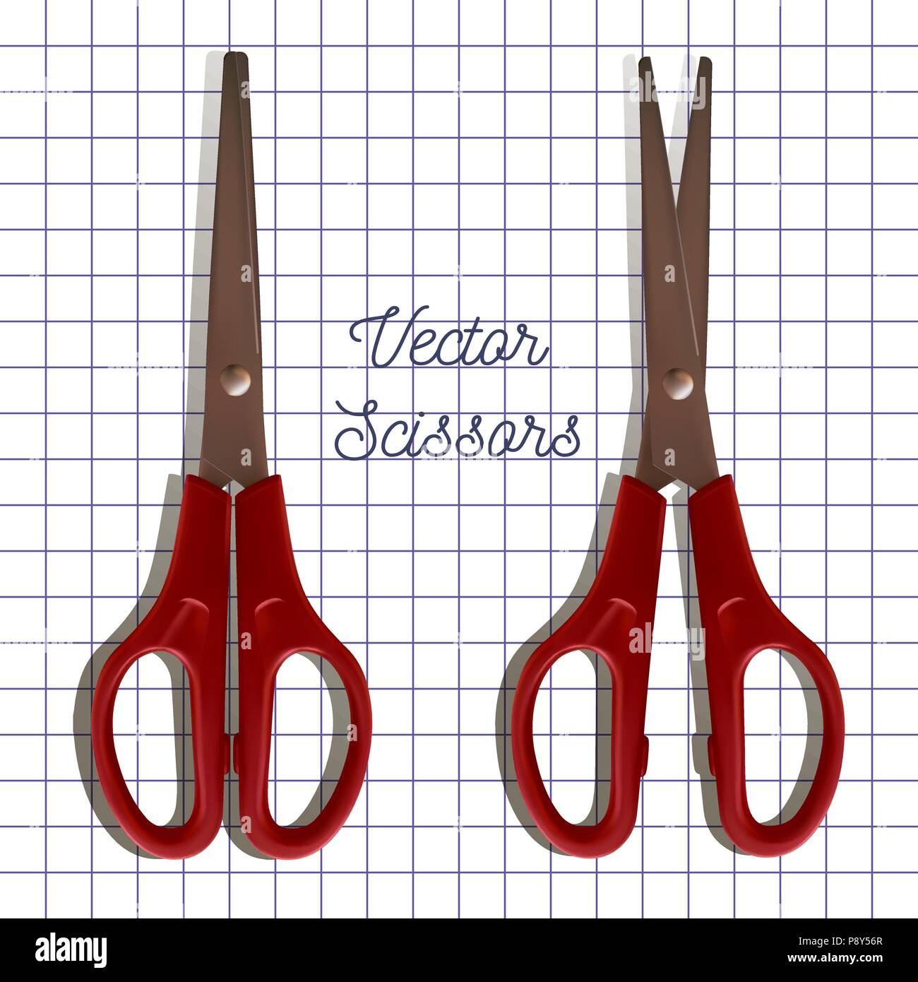 Pair scissors on white Stock Vector Images - Alamy