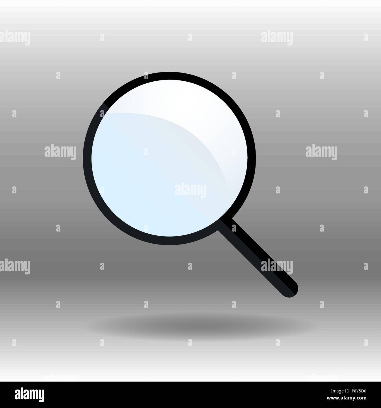 Vector simple magnifier icon with gradient background Stock Vector ...