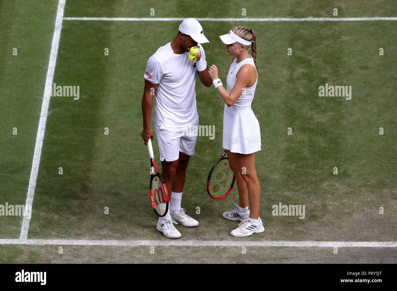 Jay Clarke and Harriet Dart during their doubles match on day eleven of ...
