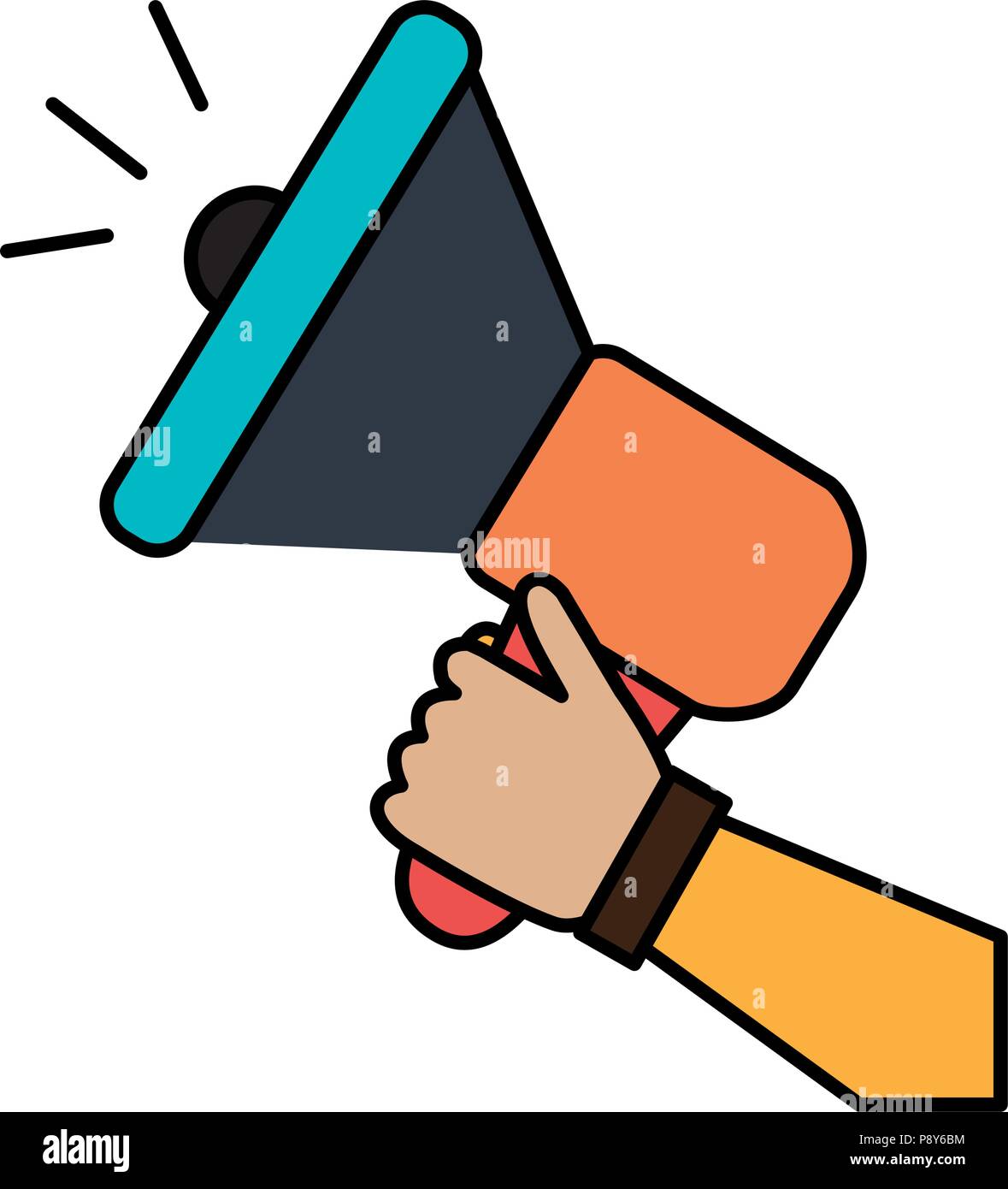 hand with megaphone sound vector illustration design Stock Vector Image ...