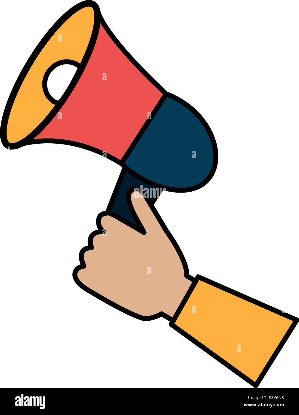 hand with megaphone sound vector illustration design Stock Vector Image ...