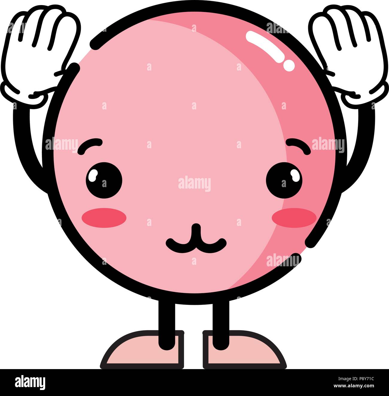 cute emoji character with arms and legs vector illustration Stock ...
