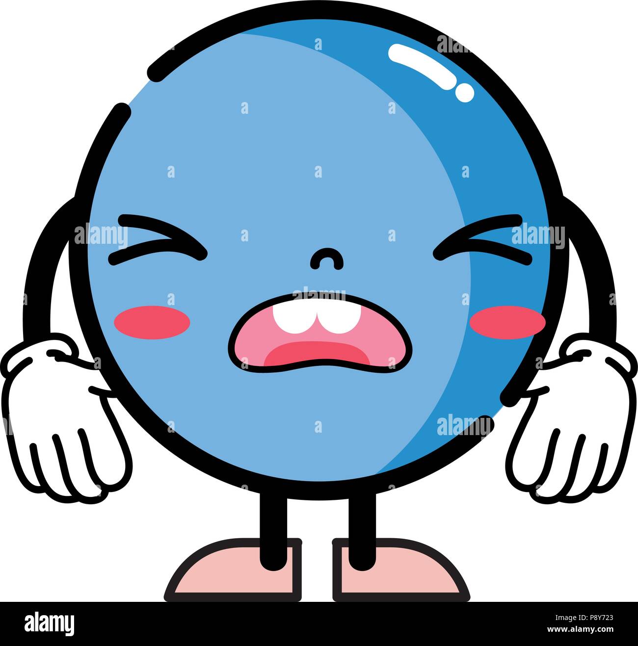 pity emoji character with arms and legs vector illustration Stock ...