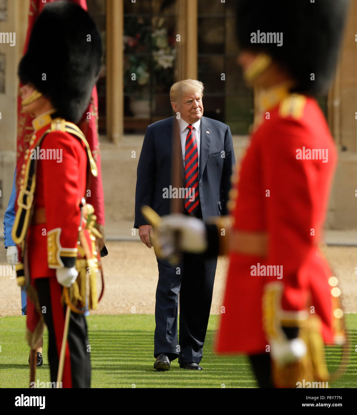 US President Donald Trump inspects a Guard of Honour, formed of the ...
