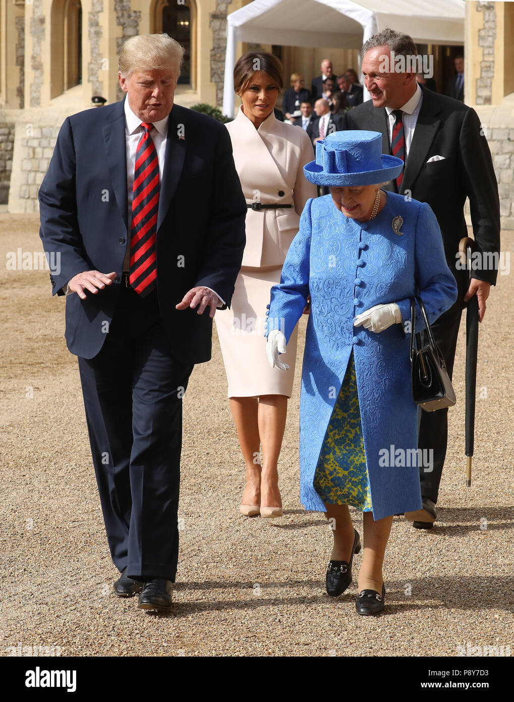 Queen Elizabeth II, US President Donald Trump, first lady Melania Trump ...