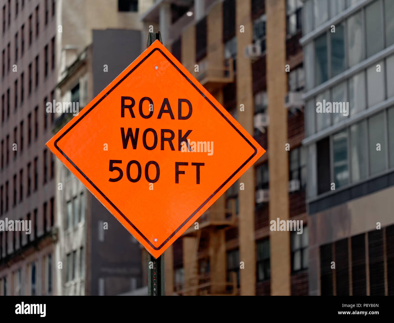Road Work 500 ft sign Stock Photo - Alamy