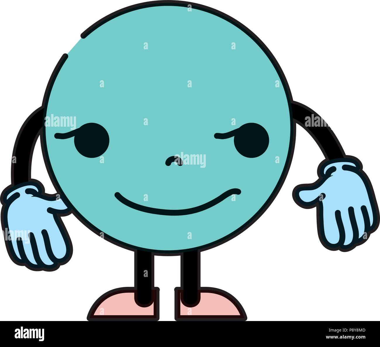 color rogue emoji character with arms and legs vector illustration ...