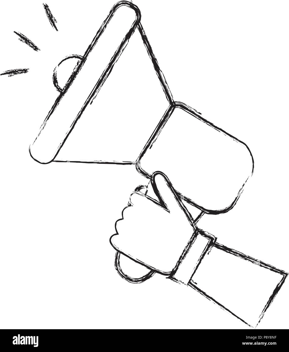hand with megaphone sound vector illustration design Stock Vector Image ...