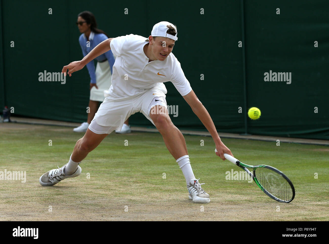 Jack Draper in action on day eleven of the Wimbledon Championships at ...