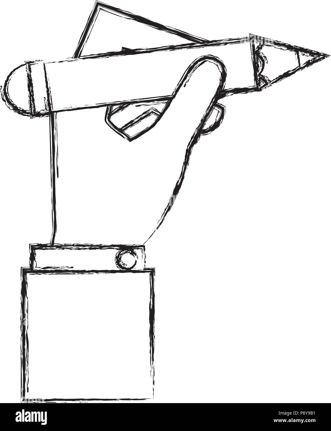 hand writing with pencil vector illustration design Stock Vector Image ...