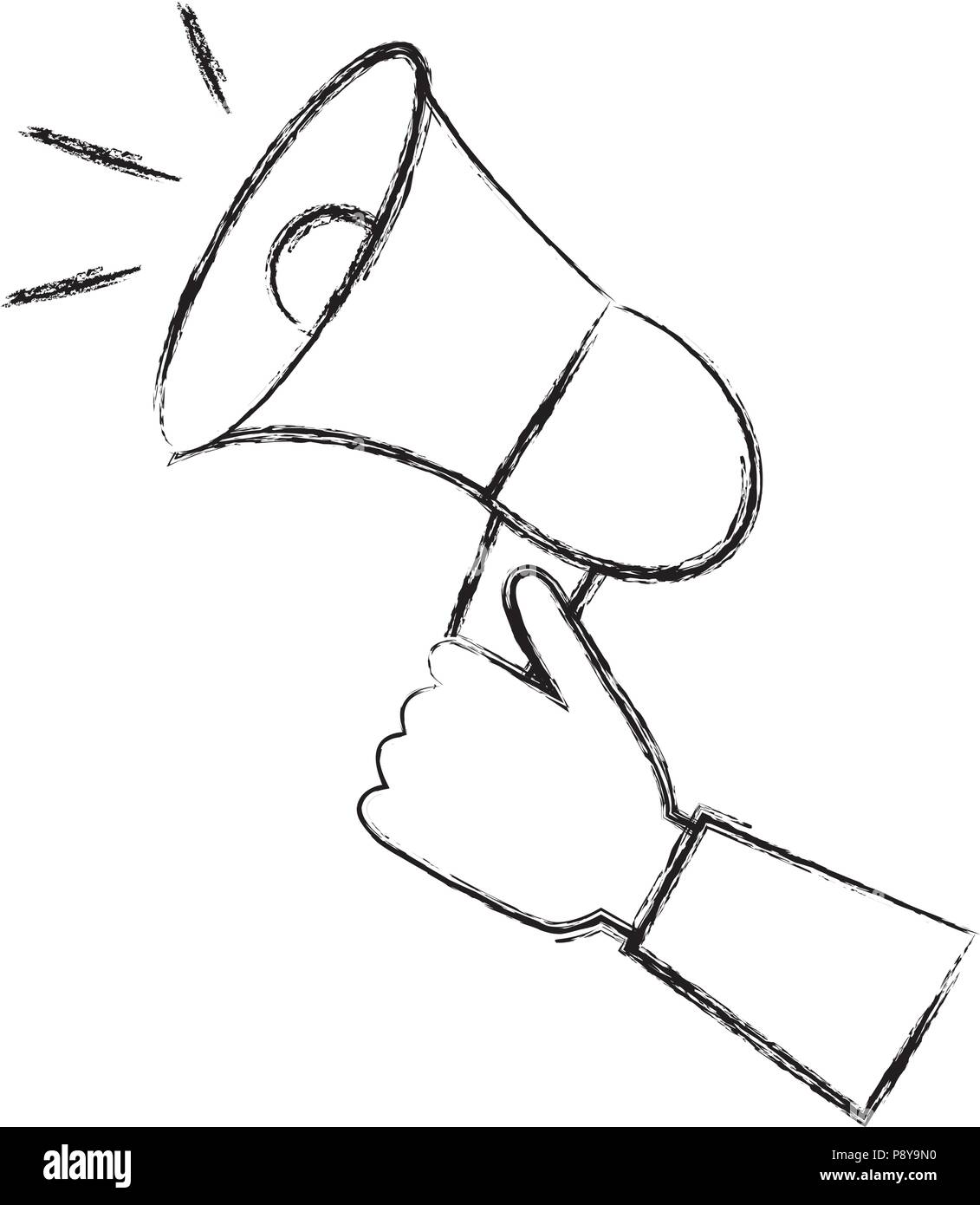 hand with megaphone sound vector illustration design Stock Vector Image ...