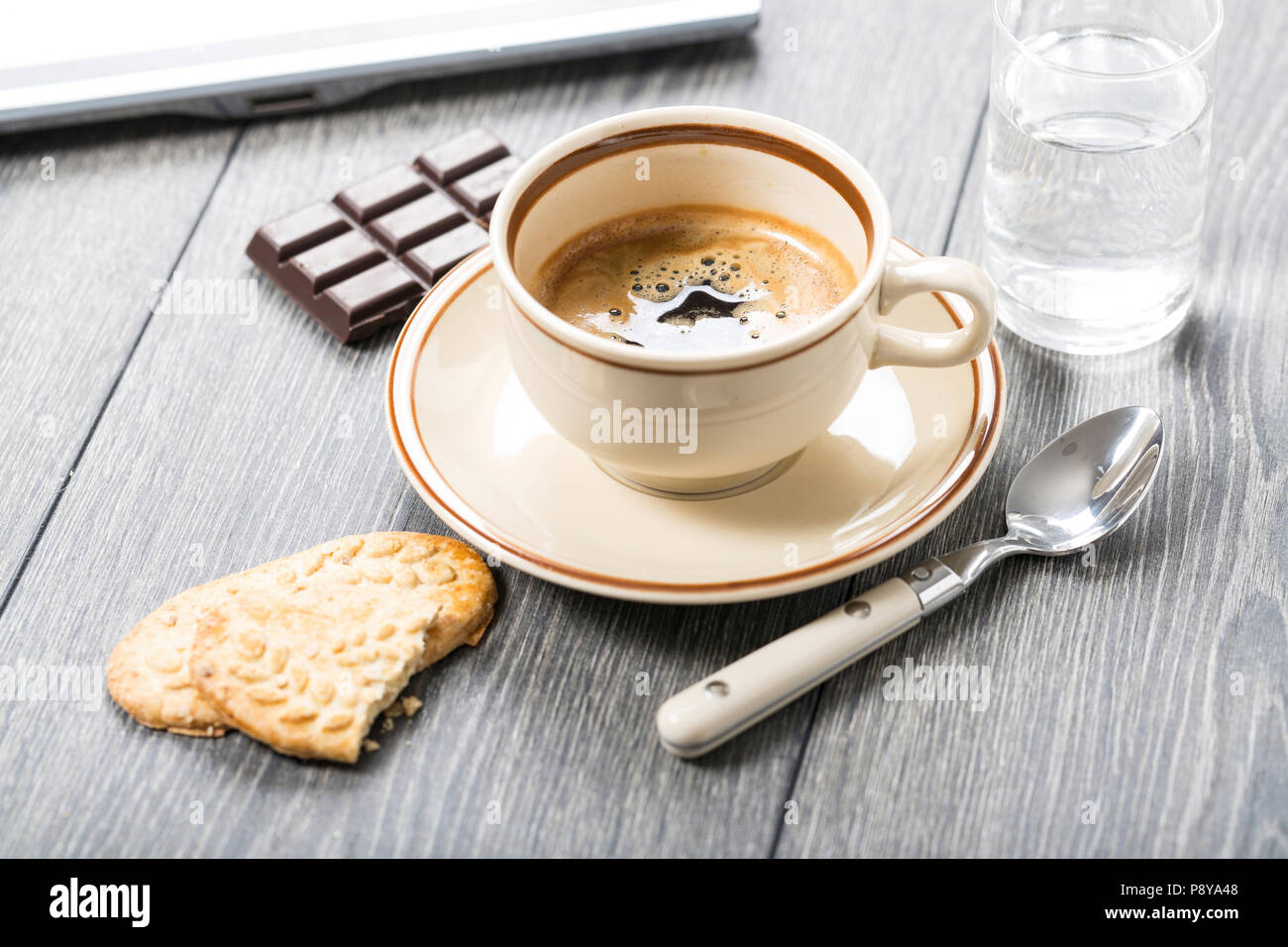 Coffee and snacks Stock Photo - Alamy