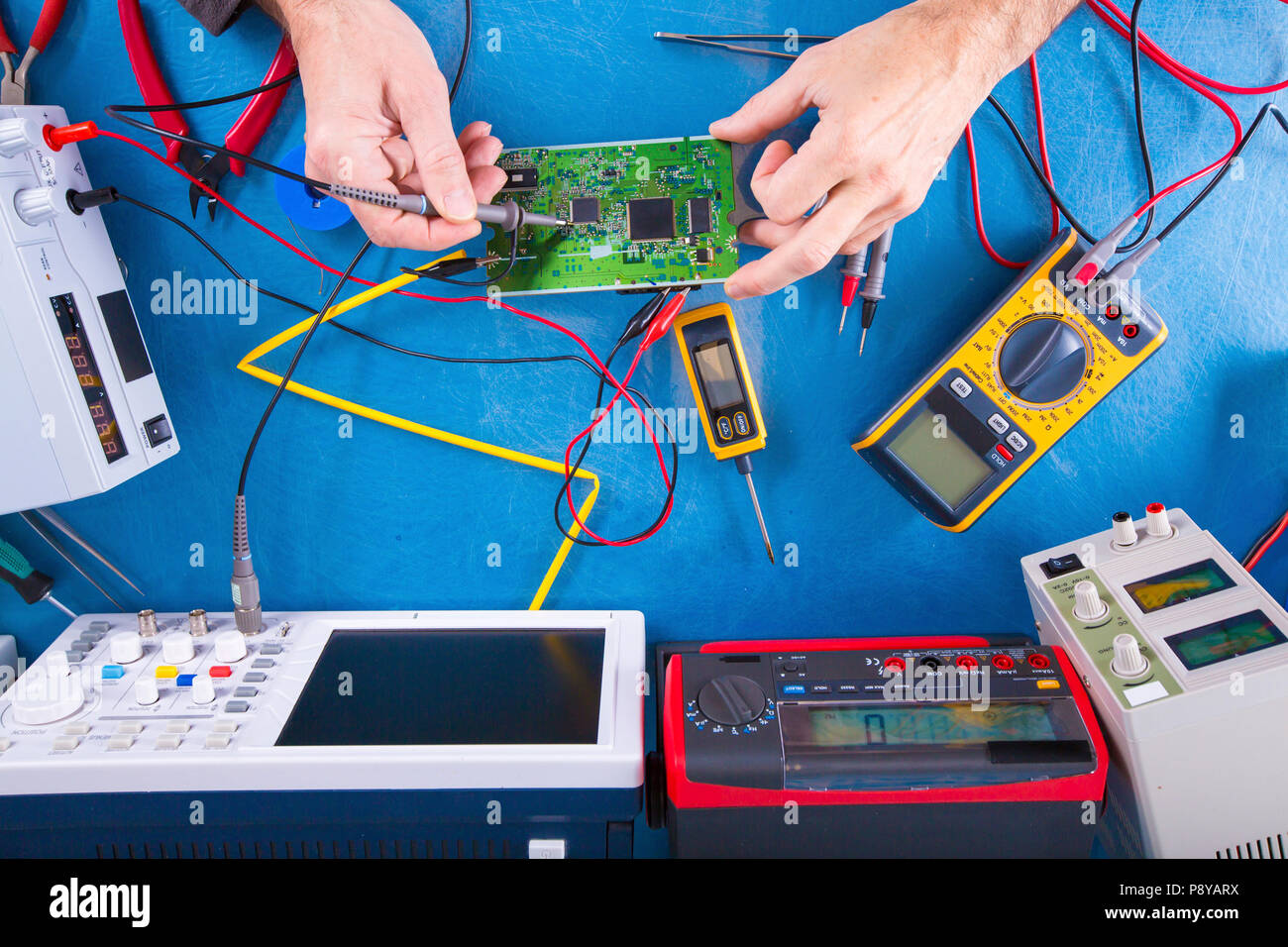 Testing circuit board Stock Photo - Alamy